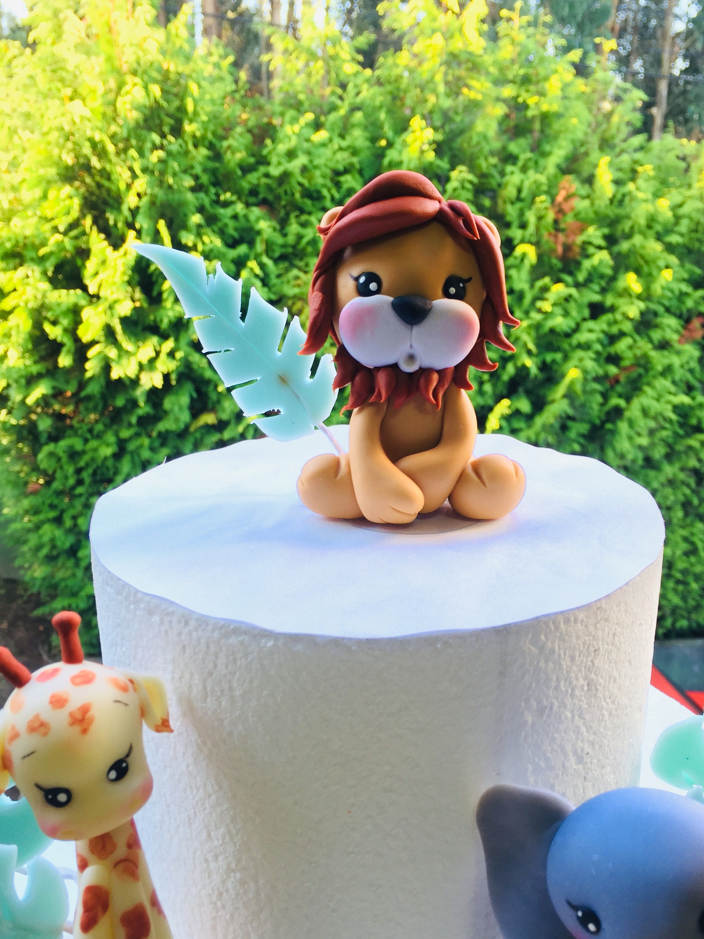 Safari Cake Topper Giraffe Cake Topper Cold Porcelain Jungle - Etsy Canada