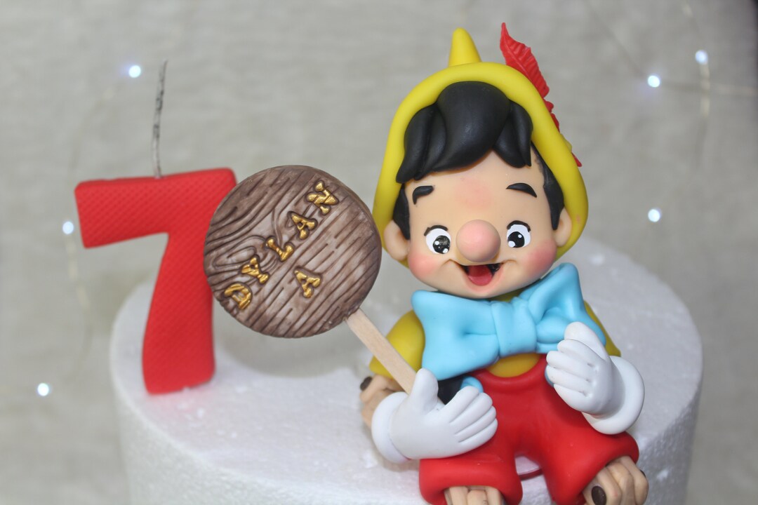 Pinocchio and Gepeto Cake Topper,decorative Pieces in Cold Porcelain ...