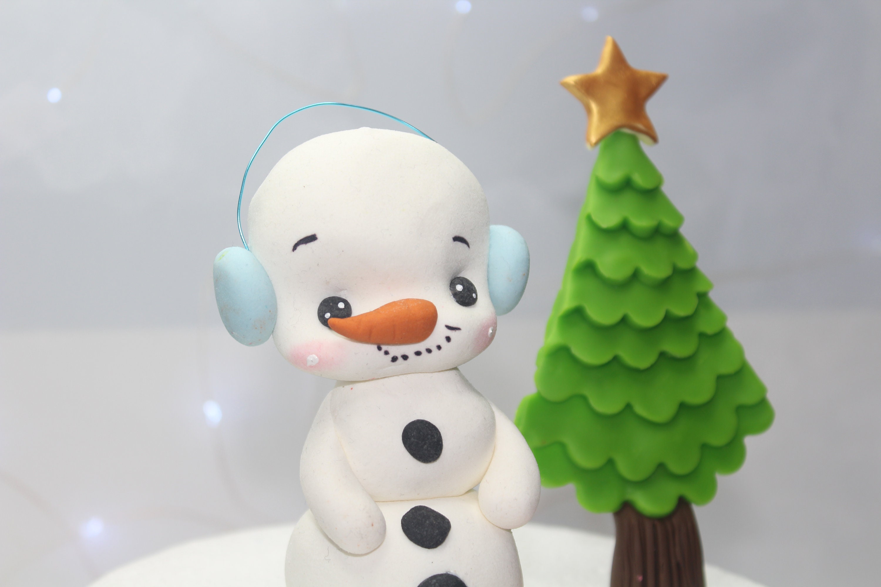 Snowman Fondant Figure for Birthday and Christmas Cake,tortendekoration ...