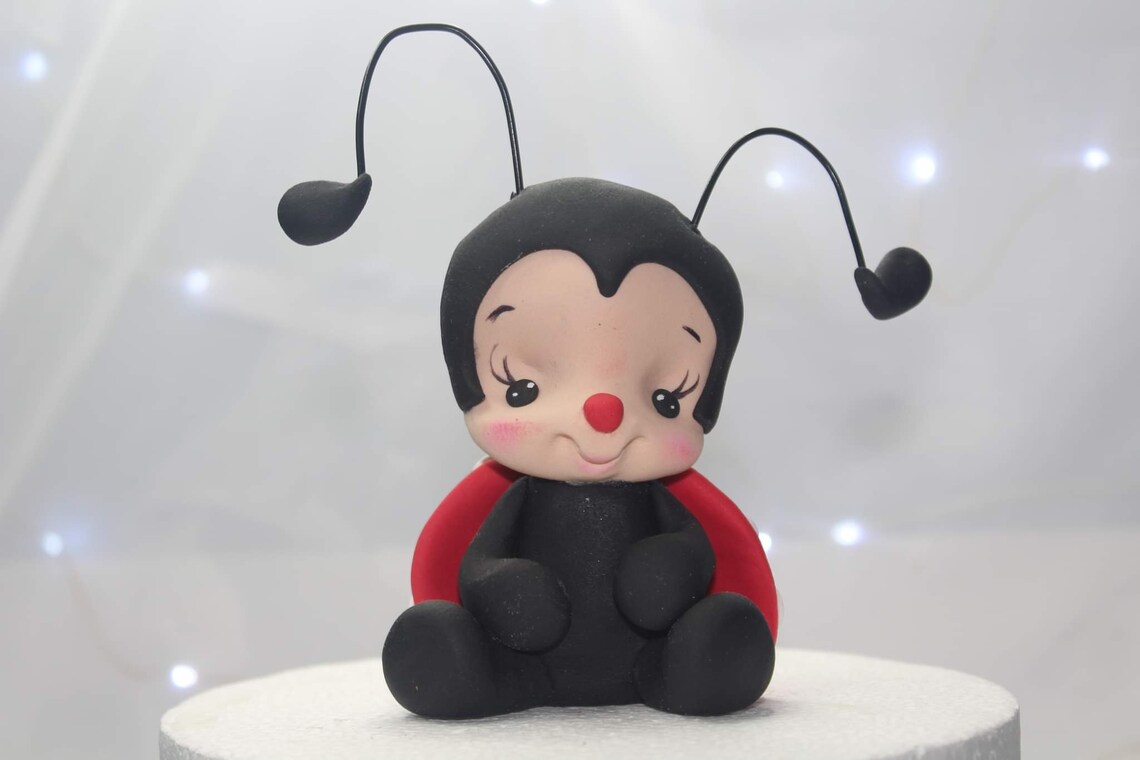 Ladybug Fondant, Cold Porcelain Ladybug Figure, Garden Party ...