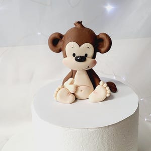 Monkey Cake Topper, Monkey Decoration, Forest Cake, Fondant Cake Topper ...