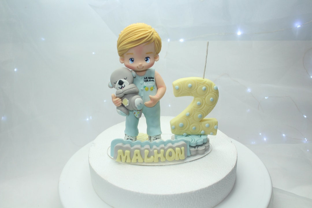 Boy Figurine Cake Topper, Cold Porcelain Sculpture, Plush Cake Topper ...