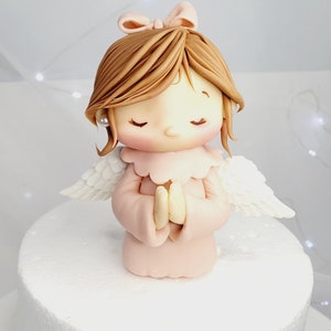 Girls Communion Pink Fondant Angels, First Communion Cake, Church Items ...