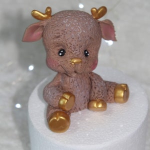 Reindeer Fondant Figure,santa Reindeer for Cake, Golden Reindeer for ...