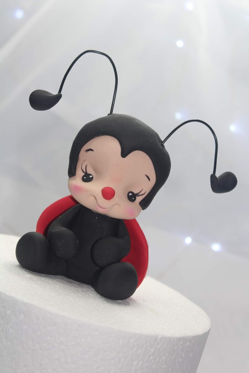 Ladybug Fondant, Cold Porcelain Ladybug Figure, Garden Party ...