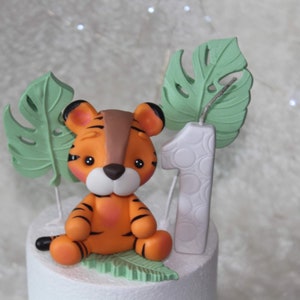 Tiger Topper, Animals Topper, Jungle Cake Topper, Grass Cake, Animals ...