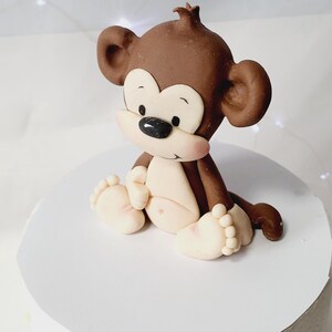 Monkey Cake Topper, Monkey Decoration, Forest Cake, Fondant Cake Topper ...