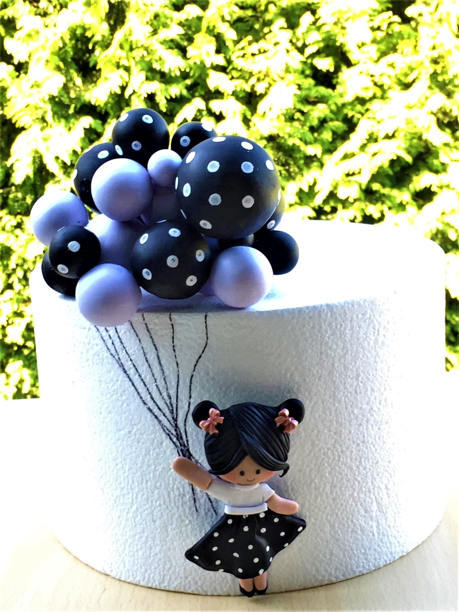 Figure in Sugar Paste on Top of Cake Spheres and Girl. Fondant - Etsy