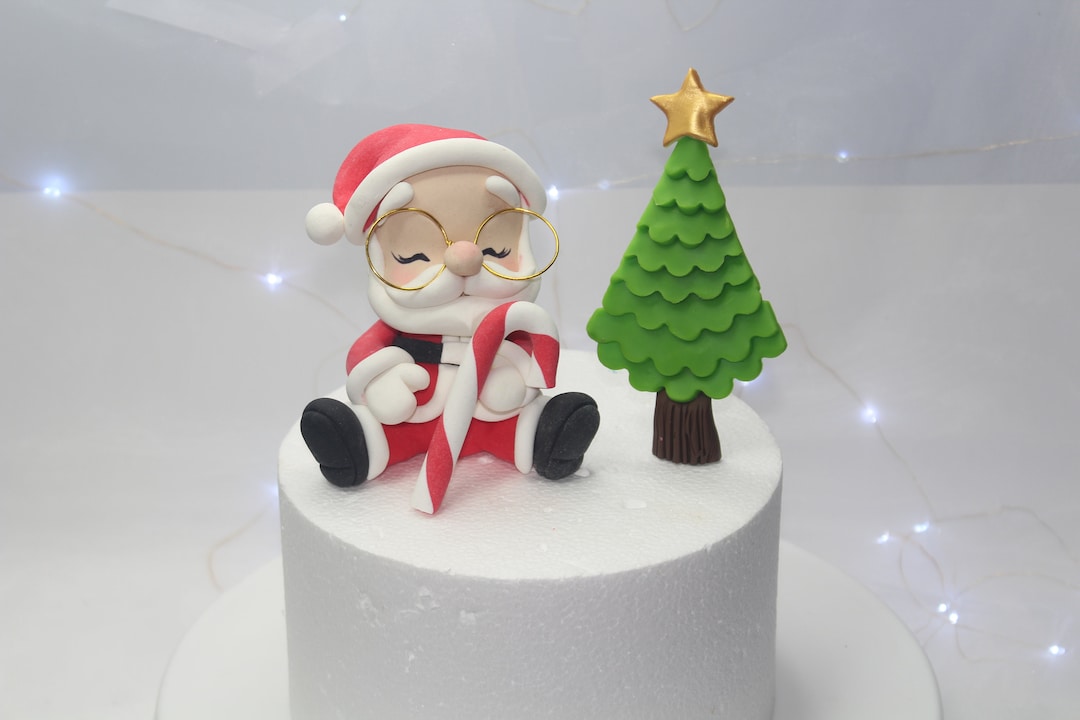 Santa Claus Fondant Topper for Christmas Cake in Sugarpaste or Cold ...