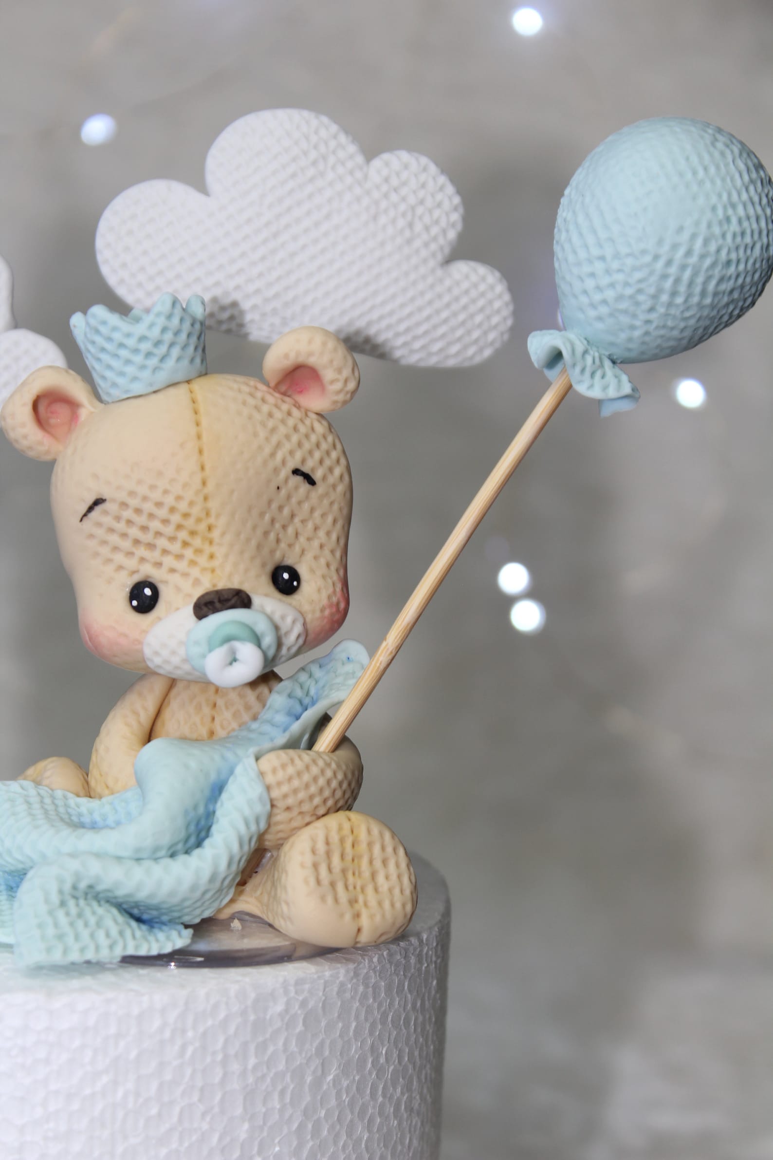 Teddy Bear Cake Topper Teddy Bear With Birthday Hat Cake Decorations ...