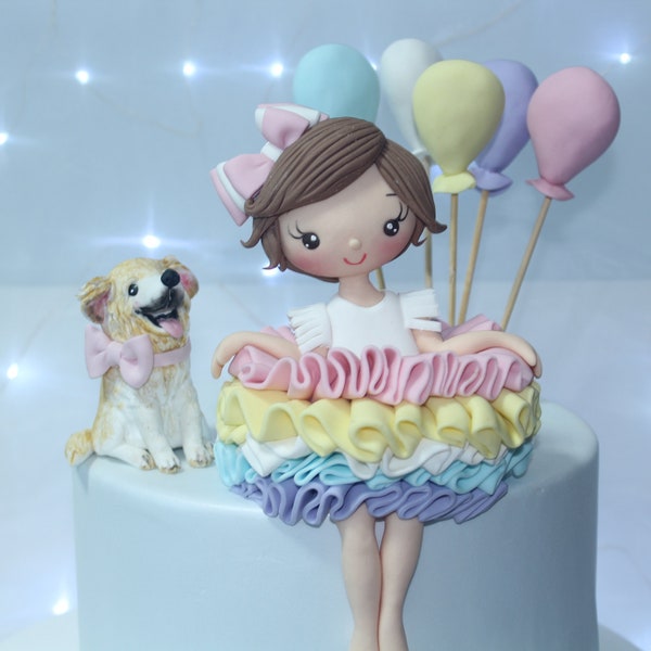 Little Girl Cake Fondant Cake Topper - Etsy