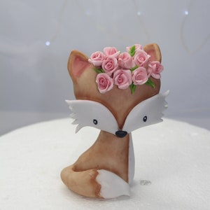 Fox Cake Topper,fox Figure,fondant Fox,sugar Paste Fox,woodland Cake ...