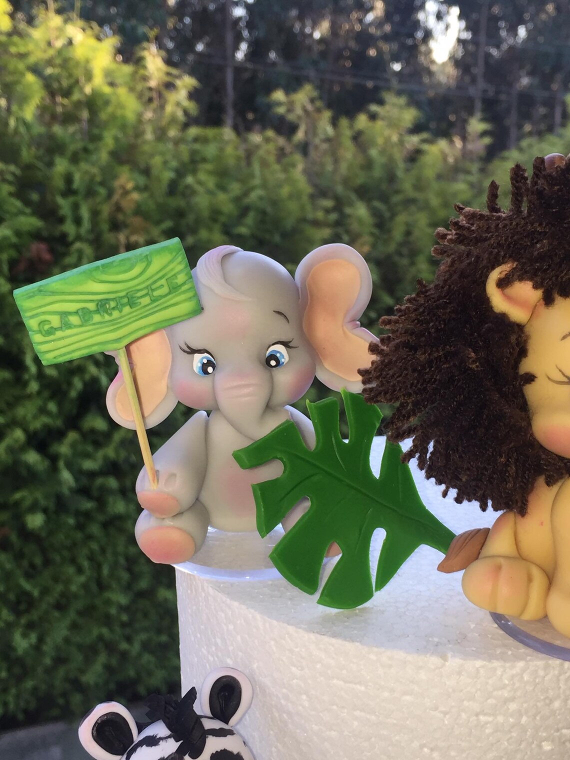 Safari Cake Topper Giraffe Cake Topper Cold Porcelain Jungle - Etsy