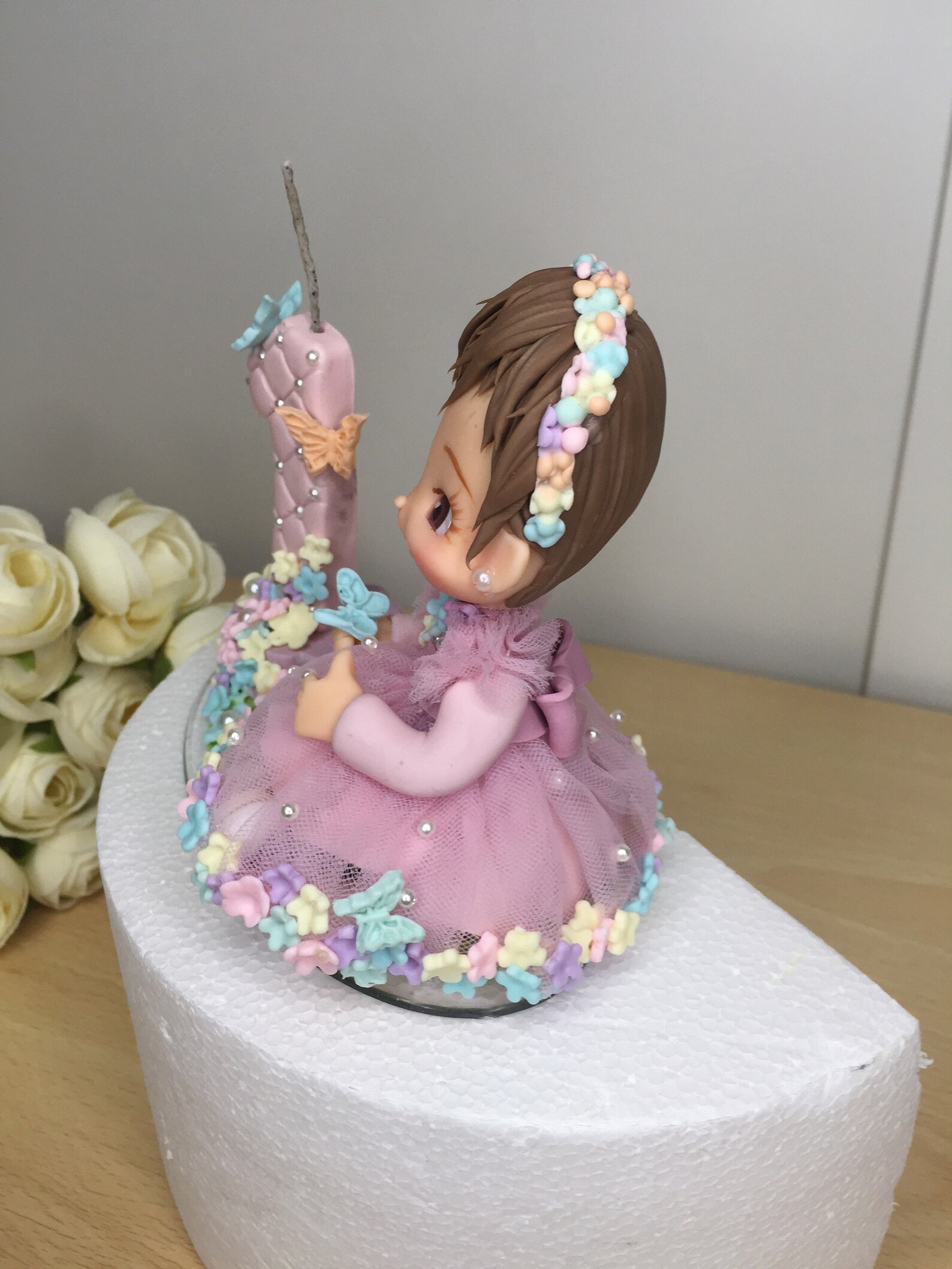 Enchanted Garden Flowers Butterflies Cake Topper Girl Pink-decoration ...