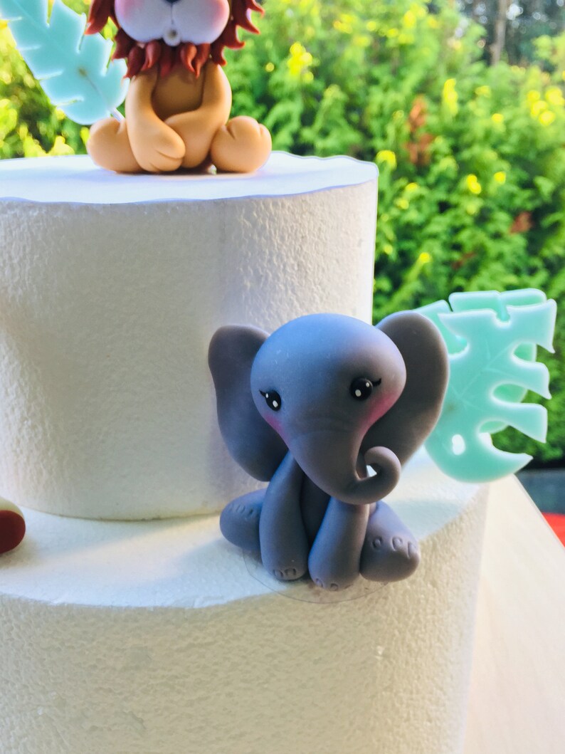 Safari Cake Topper Giraffe Cake Topper Cold Porcelain Jungle - Etsy