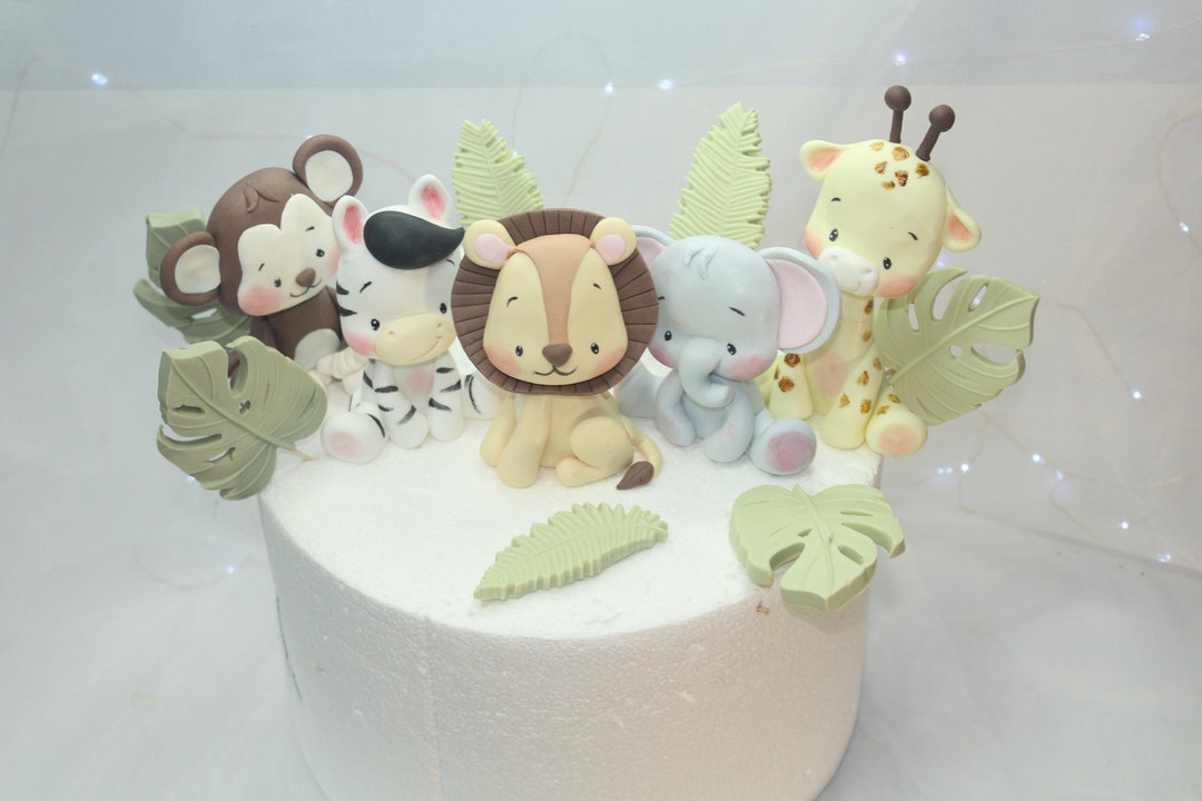 Jungle Cake Topper | Birthday Cake Topper | Fondant Figurine | Safari ...