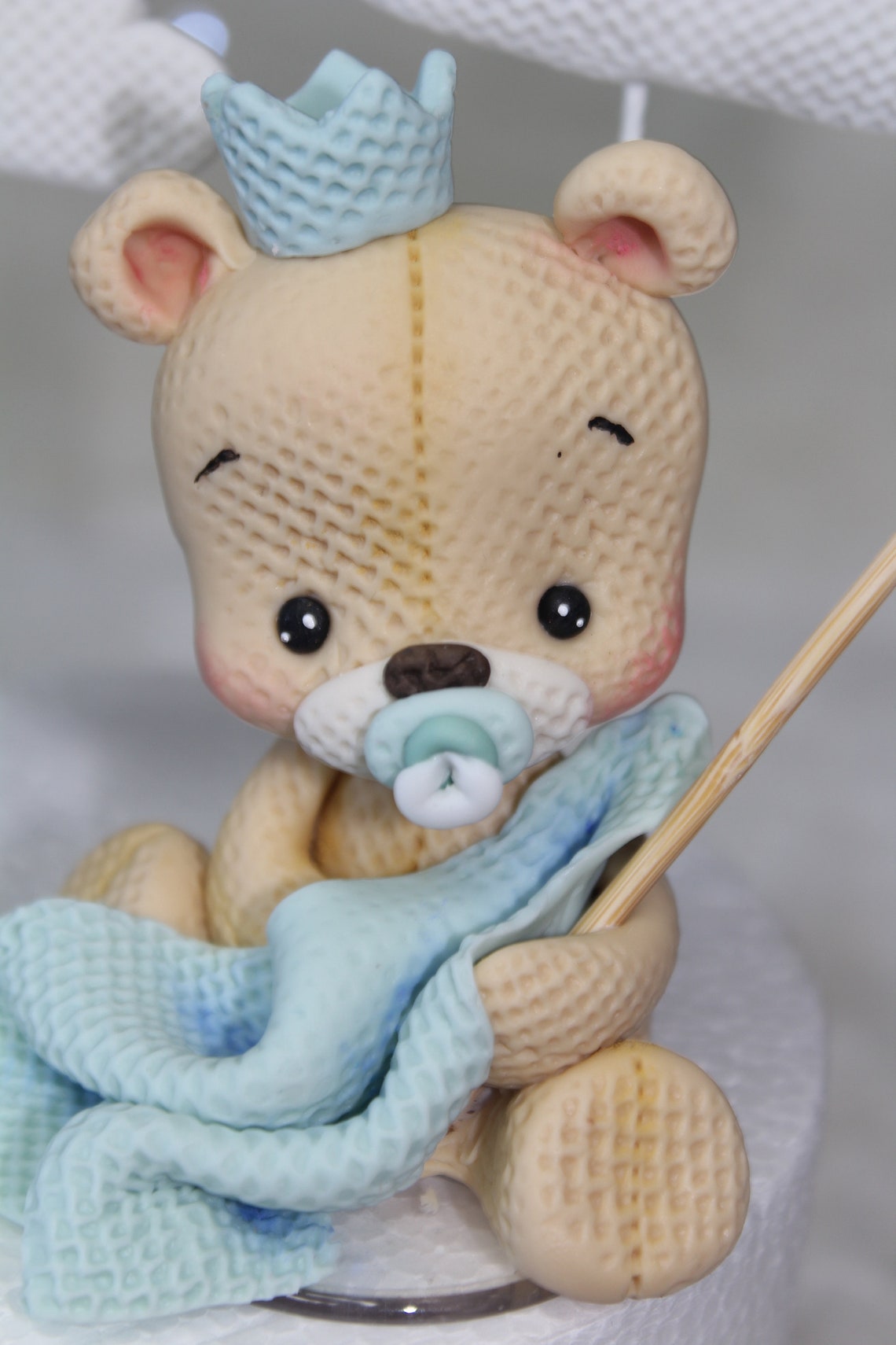 Teddy Bear Cake Topper Teddy Bear With Birthday Hat Cake Decorations ...