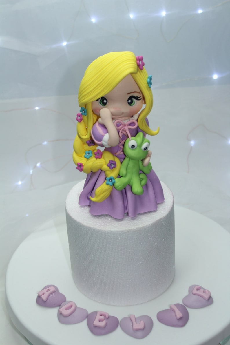 Princess Rapunzel Figure in Fondant or Cold Porcelain for Cake Topper ...