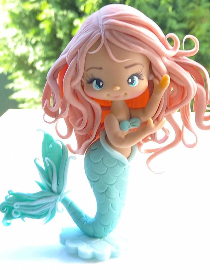 Mermaid Figure in Fondant or Cold Porcelain for Cake - Etsy