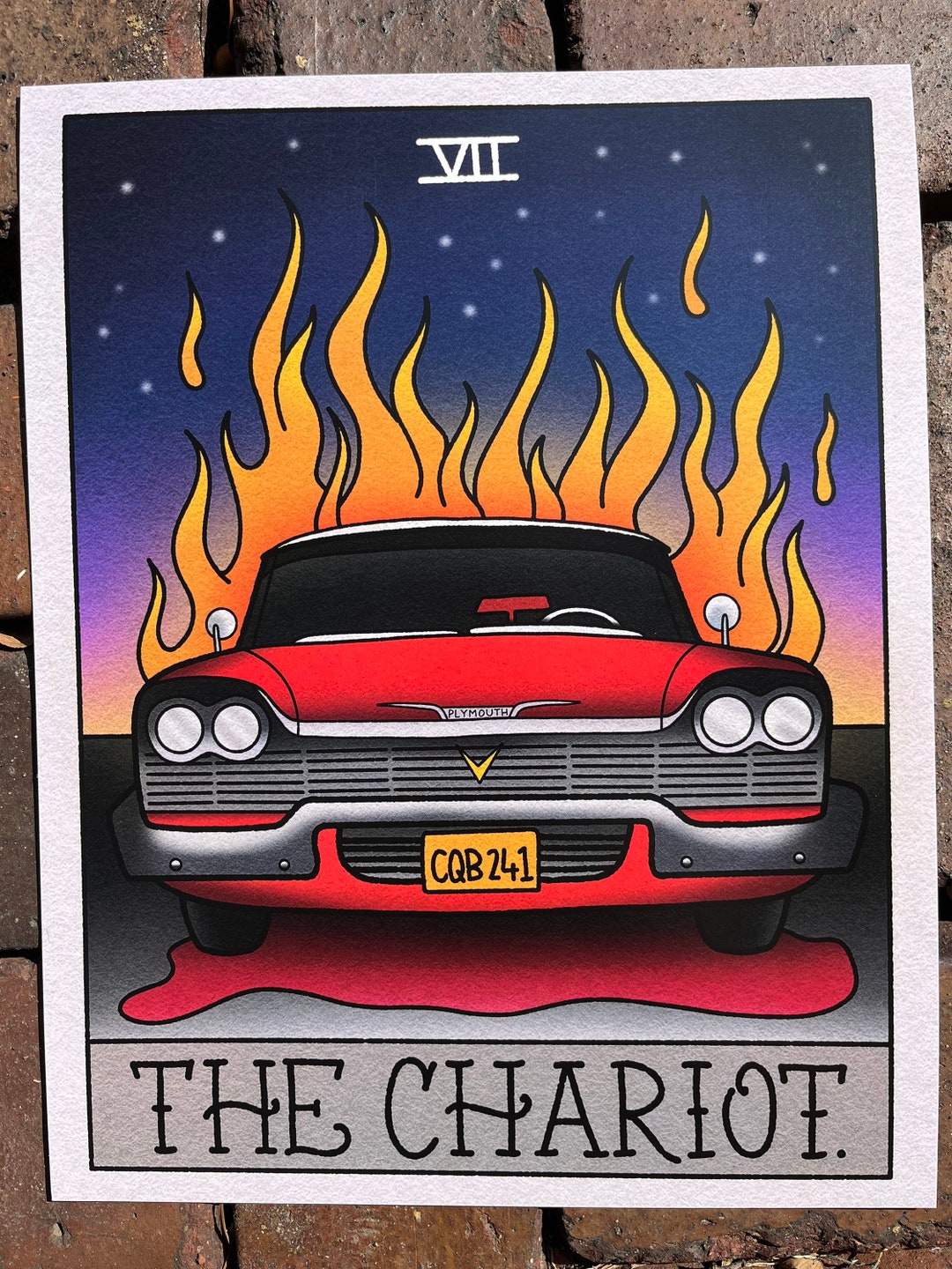 Christine Art Print Tarot Card Art the Chariot Tarot Cards 80s Movies ...