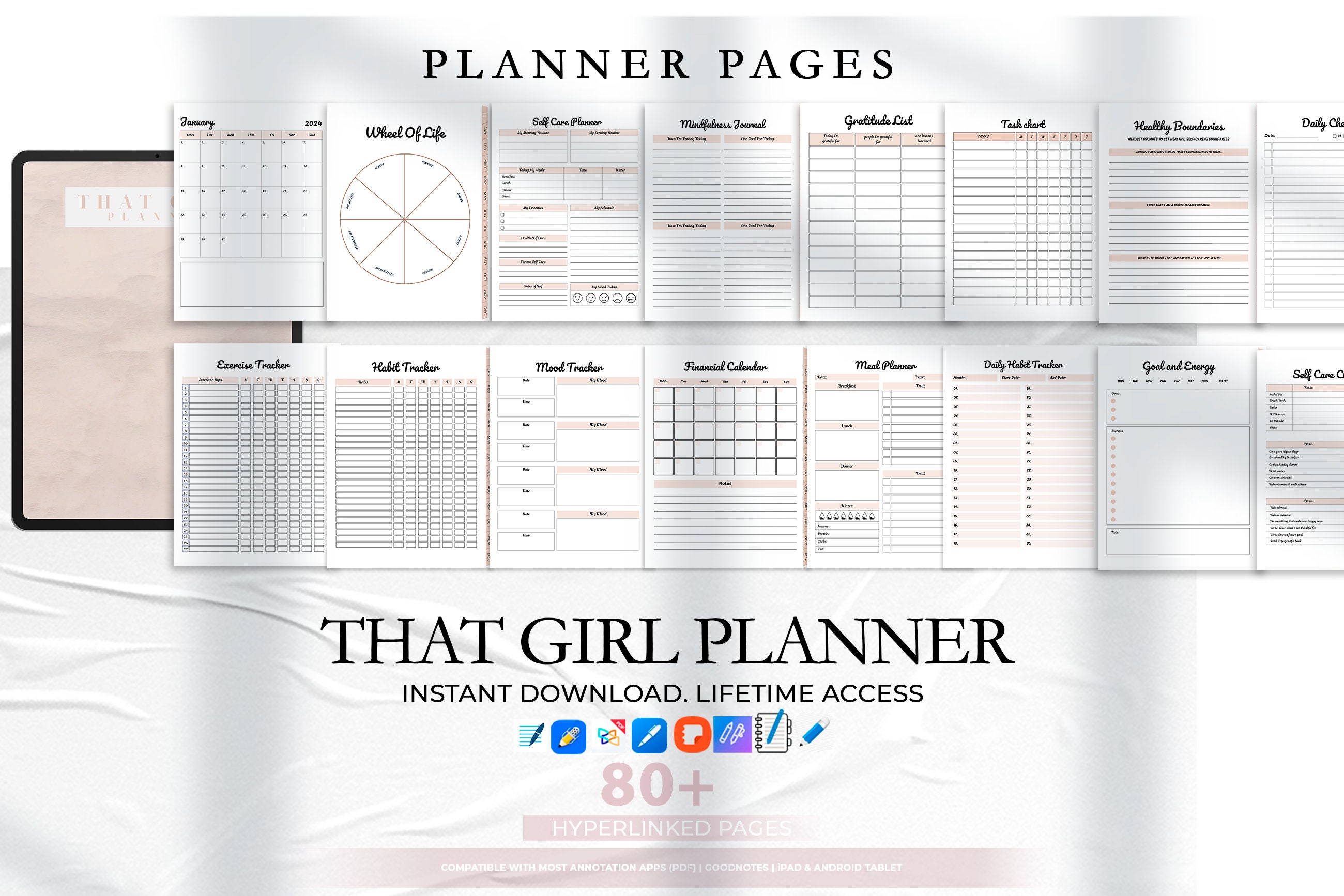 That Girl Planner, All in One Digital Planner, Productivity Planner ...