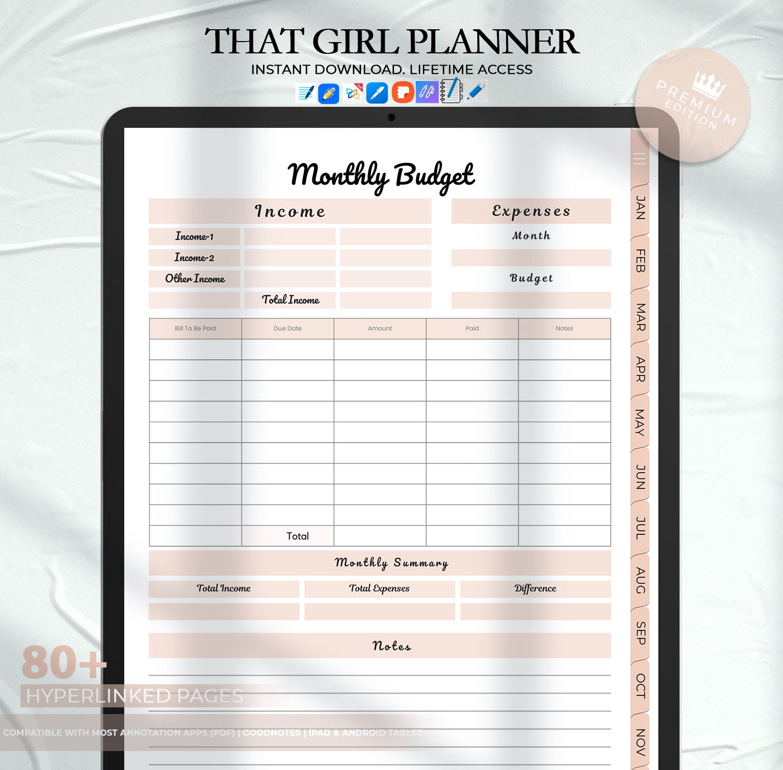 That Girl Planner, All in One Digital Planner, Productivity Planner ...