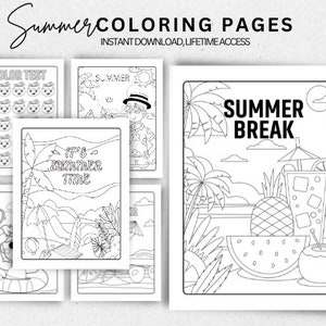 Sizzling Summer Coloring, Printable Pages for All Ages, Printable ...