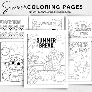 Sizzling Summer Coloring, Printable Pages for All Ages, Printable ...
