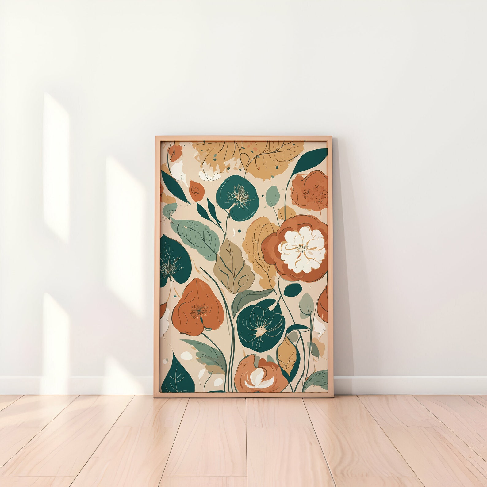 A Floral Pattern Wall Art, Floral Design Wall Art, Aesthetical Wall Art ...