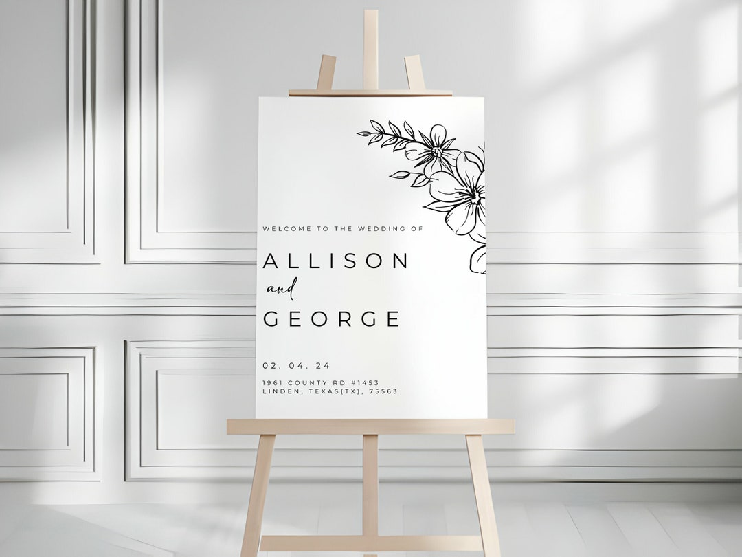 Minimalist Welcome Welcome Sign, Simple Welcome Sign, Wedding Welcome ...