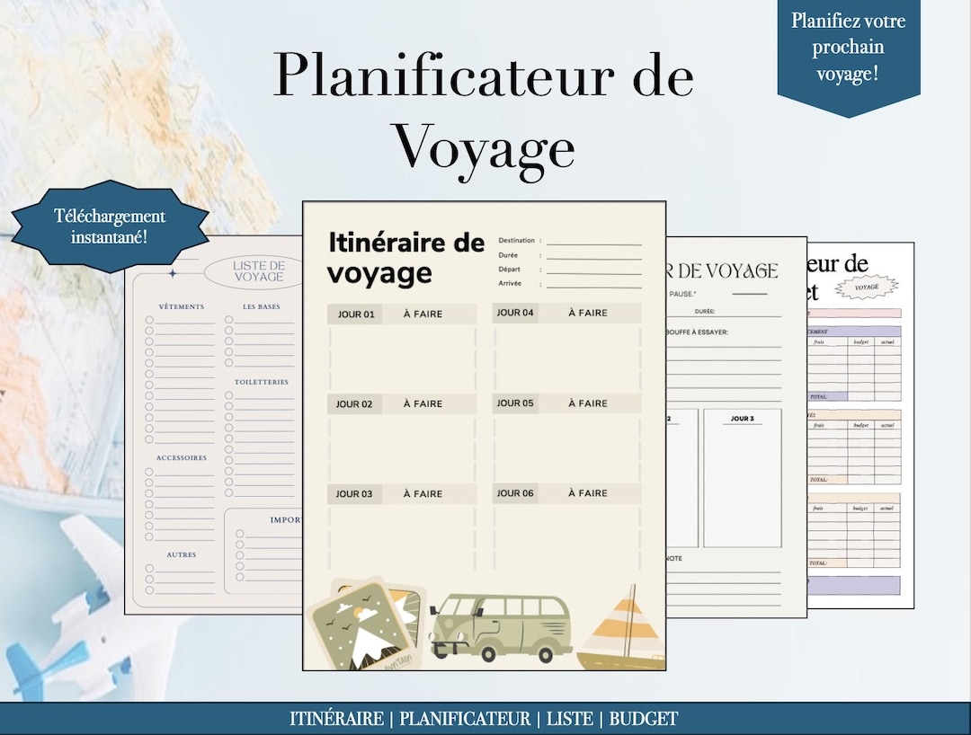 Planificateur De Voyage En Français à Imprimer | Modèles Simple à ...