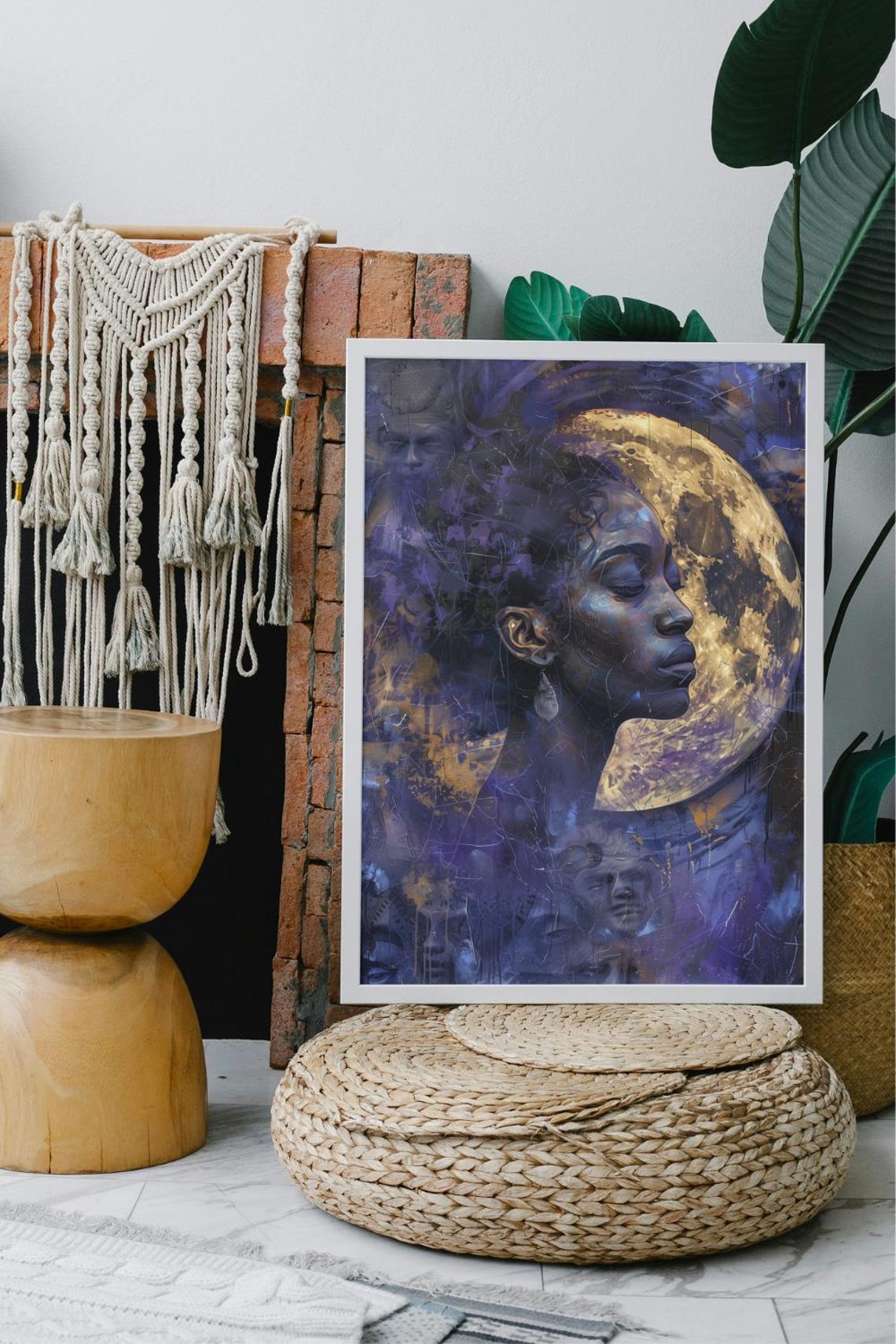 African Goddess Moon Art Print – Sacred Feminine Decor (digital ...