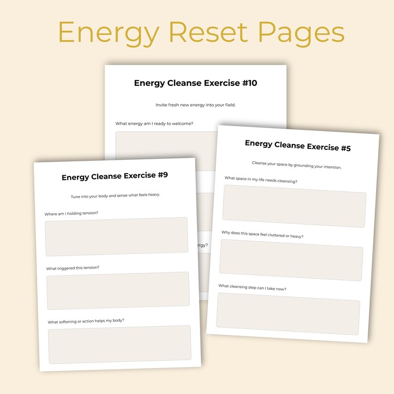 Energy Cleanse Worksheet Pack • Aura Reset & Release Pages • Printable ...