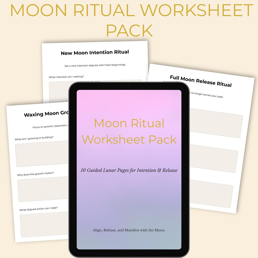 Moon Ritual Worksheet Pack • Full Moon & New Moon Pages • Manifestation ...