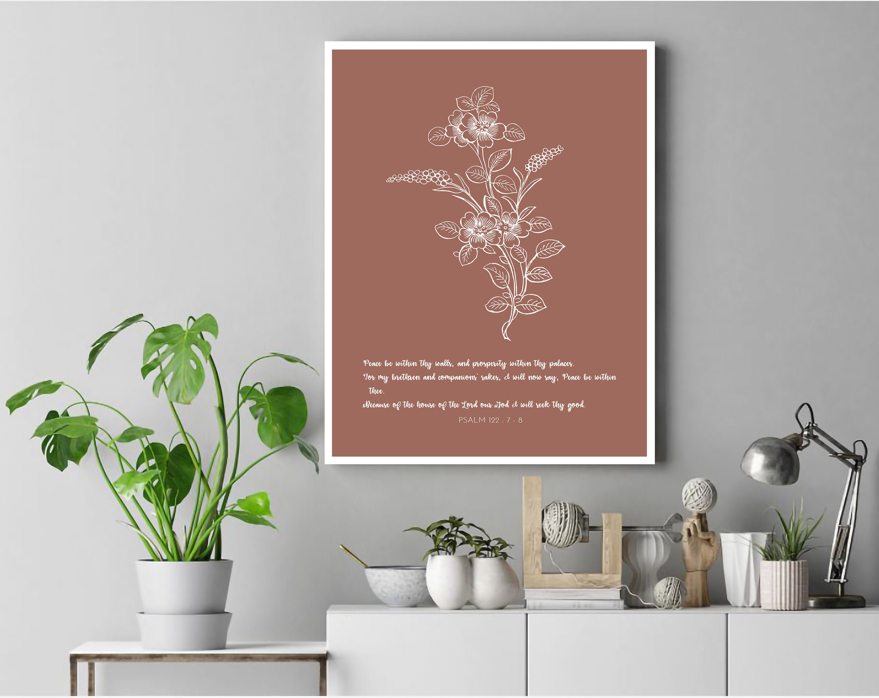 Psalm 122 7 9 Bible Verse Wall Art Printable Psalm 122 Etsy