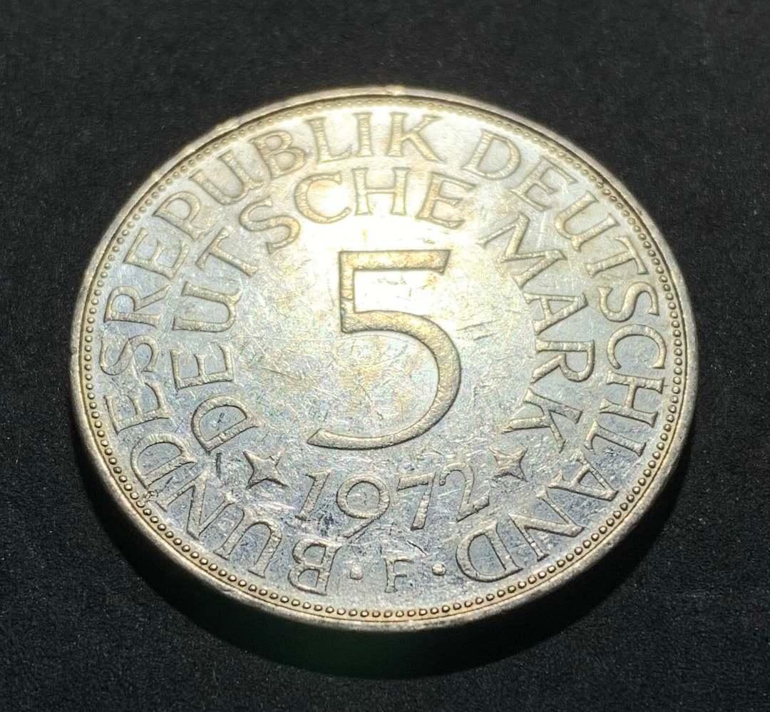 1972 F Germany 5 Deutsche Mark Federal Republic of Germany Silver Coin ...
