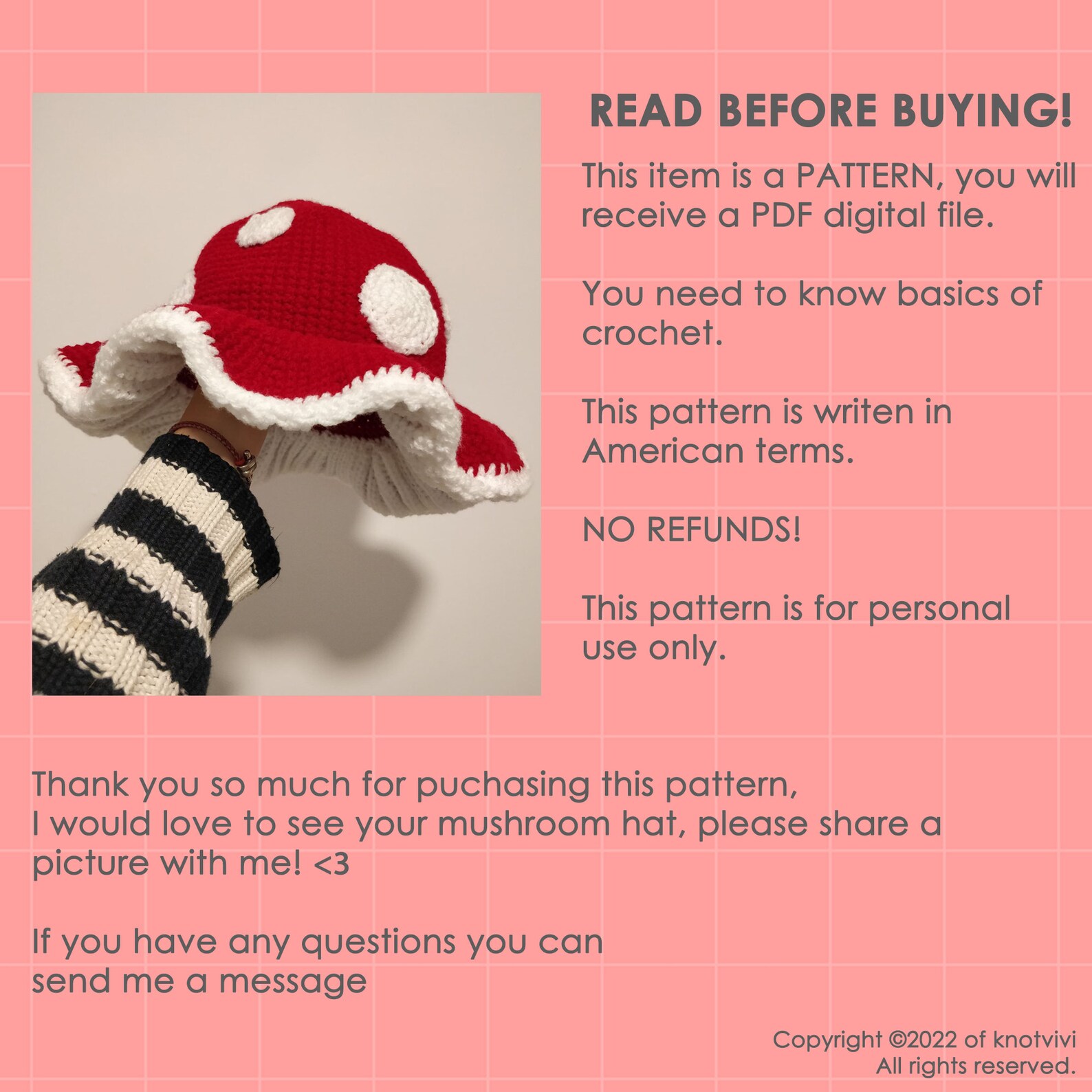 Mushroom Hat Pattern Crochet Cottagecore Autumn Fall Forest - Etsy