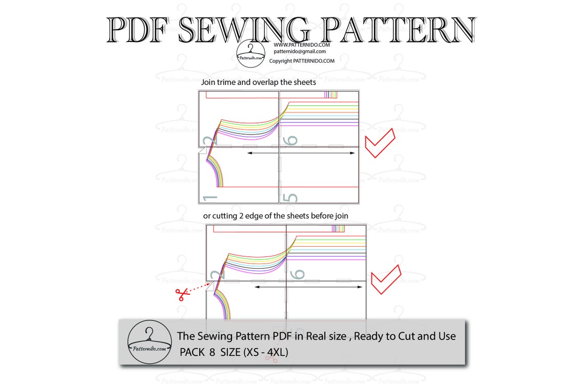 Pattern T-shirt for Men, Sewing Pattern PDF, Digital Pattern, Instant ...