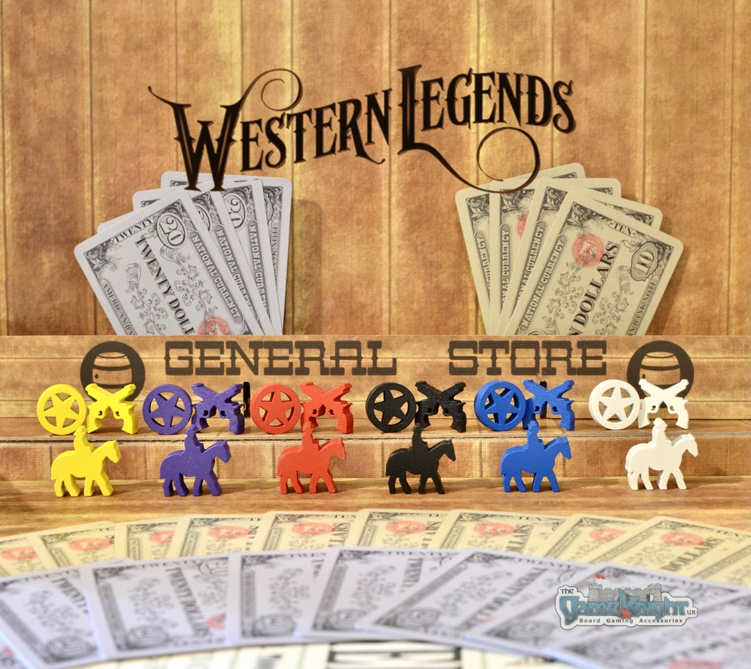 Western Legends Board Games Tokens & Meeples Wooden Upgrades Set of 18 ...