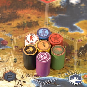 Scythe Board Game Wooden, Screen Printed Action Pawns and Encounter ...