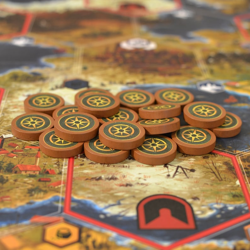 Scythe Board Game Wooden Screen Printed Action Pawns and - Etsy
