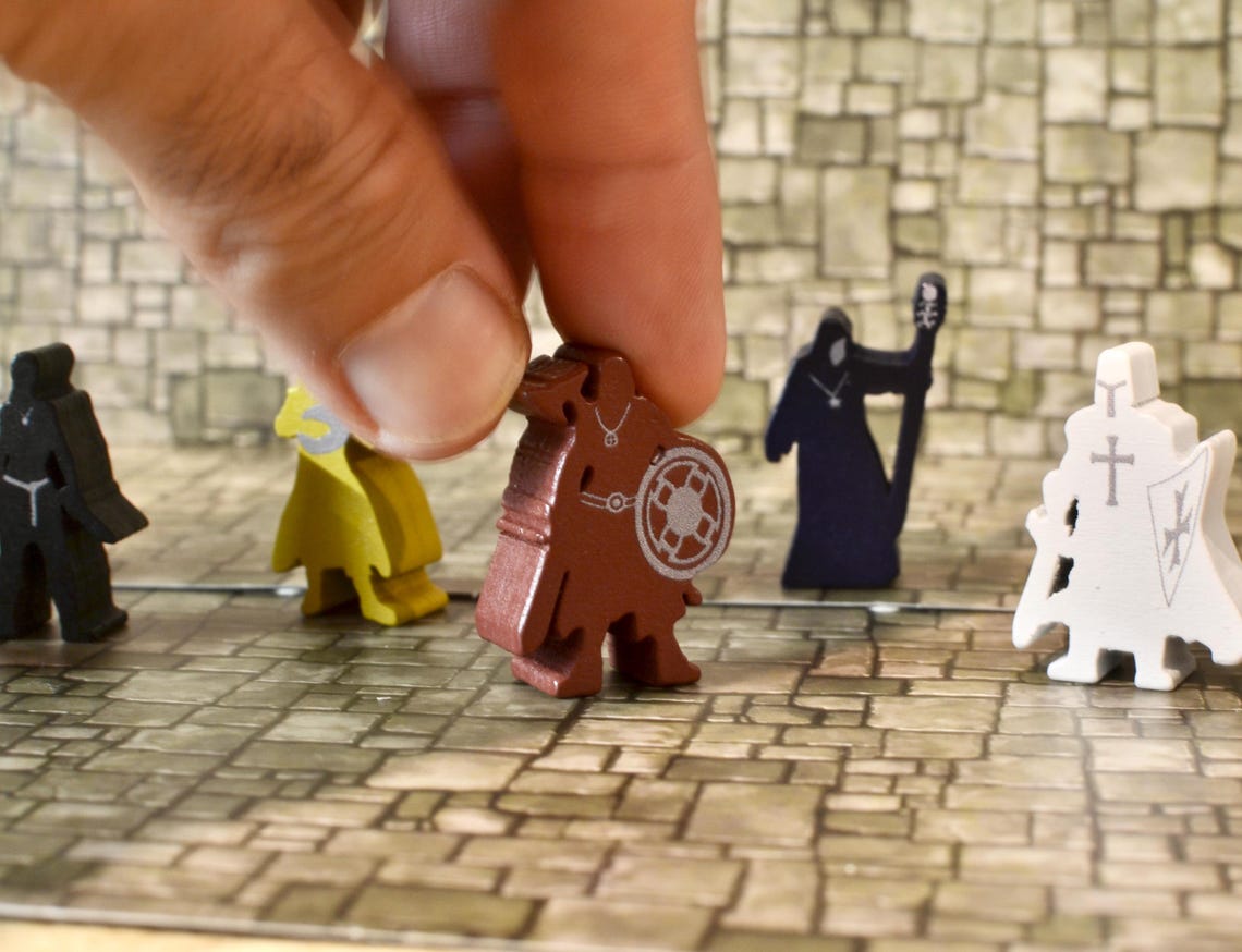 D&D Dungeons and Dragons Wooden Screen Printed Adventure Party Pawns ...