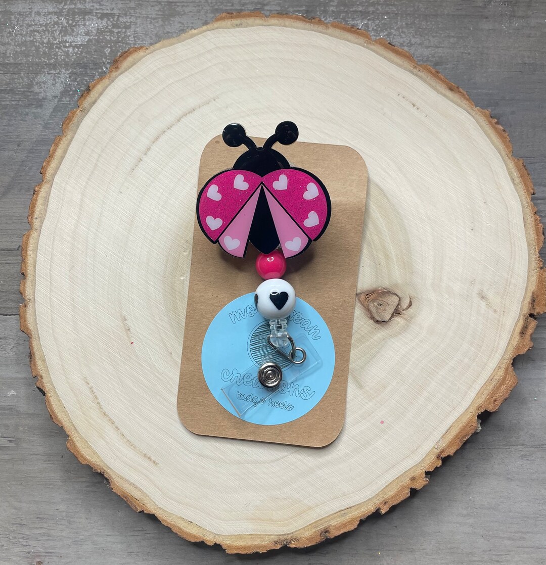 Lady Love Bug Badge Reel, Luv Bug Badge Reel, Valentine's Badge Reels ...