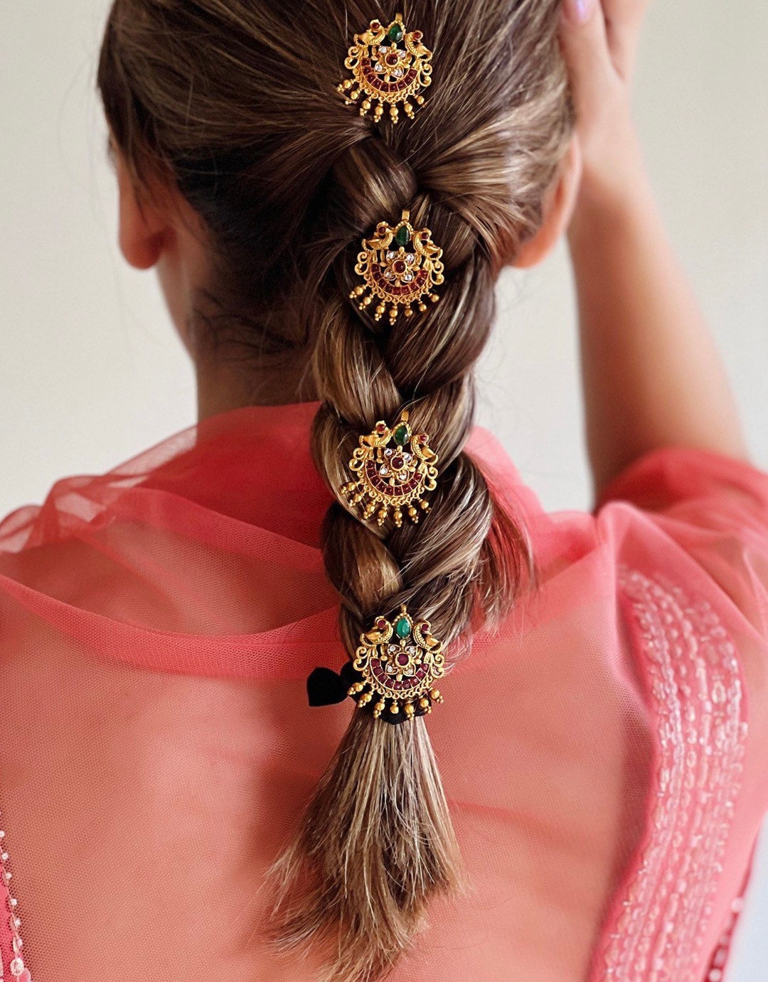 Set of 9 Pins Indian Hair Jewelry Indian Hair Accessory Pakistani ...