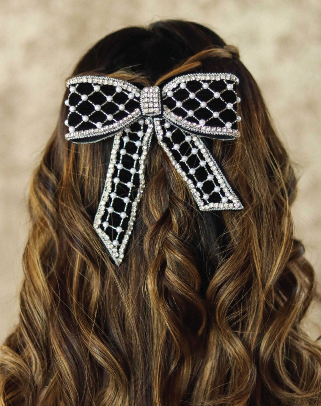Big Hair Accessory Black Hair Pin Black Hair Jewelry Big Bow Pin Bun ...