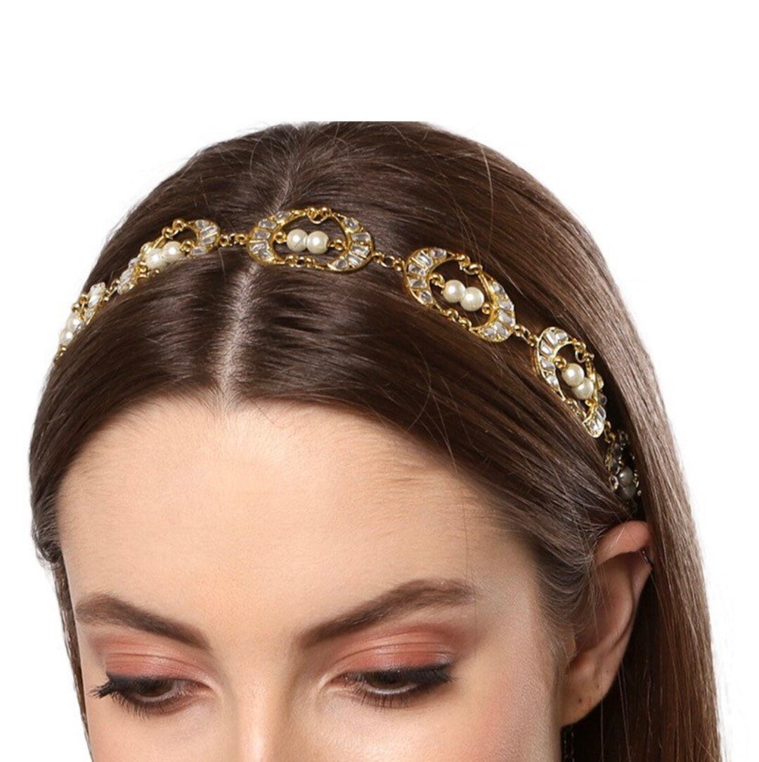 Lightweight Golden Sheesh Patti Maatha Patti Hair Band - Etsy