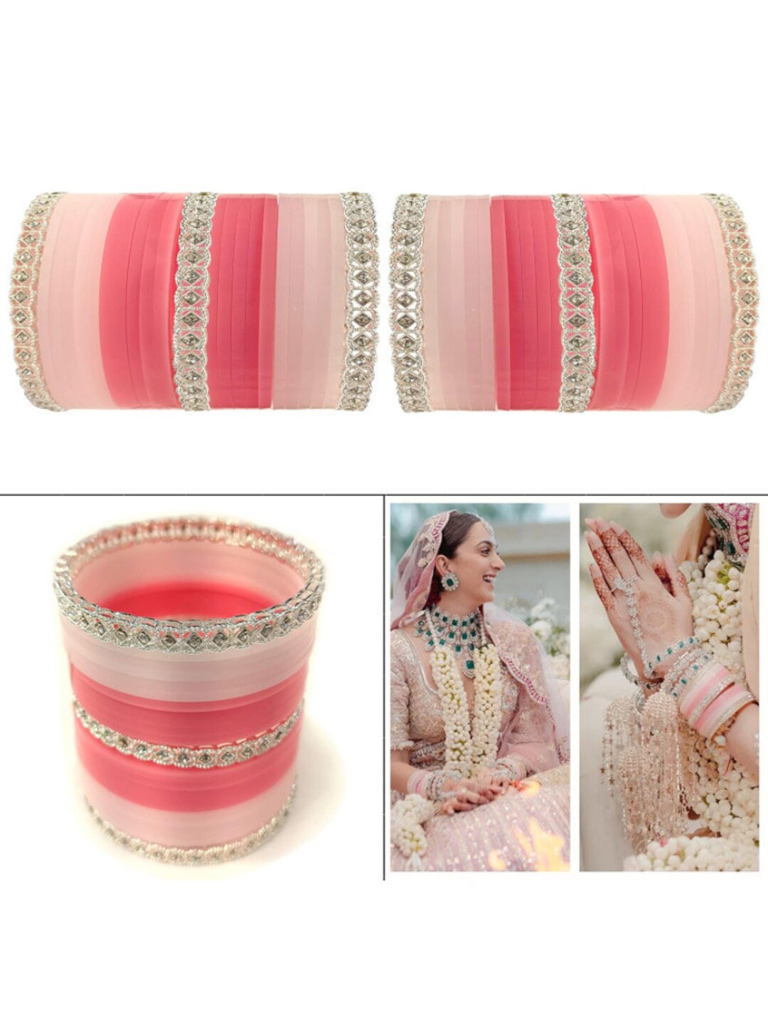Kiara Advani Pink Choora Set Wedding Bangles Choora Bangles Bridal ...