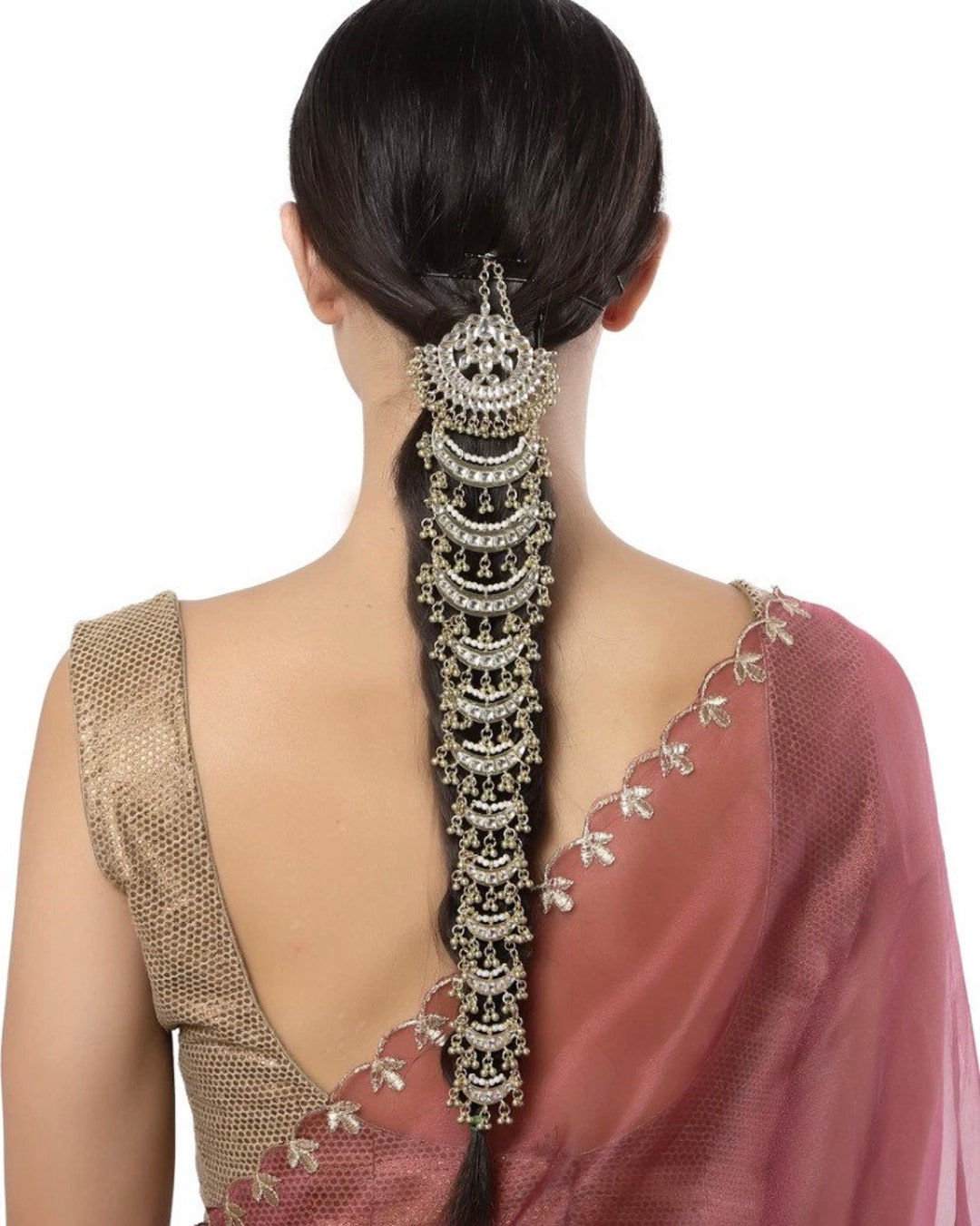 Gold Hair Braid Kundan Braid Kundan Choti Wedding Hair Jewellery - Etsy