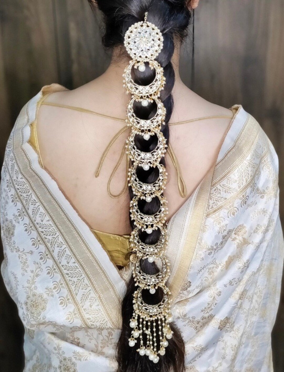 Gold Hair Braid Kundan Braid Bridal Wedding Hair Braid - Etsy