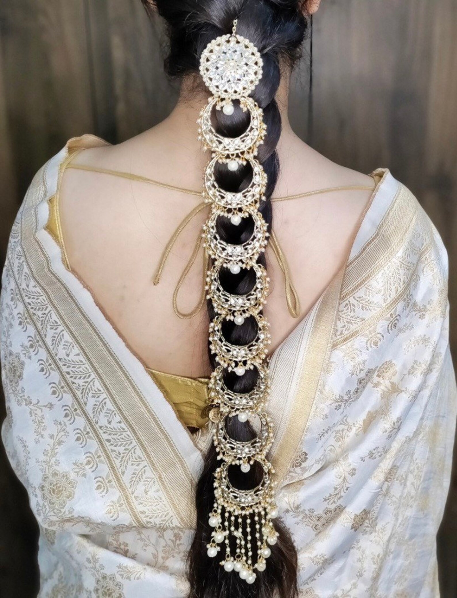 Gold Hair Braid Kundan Braid Bridal Wedding Hair Braid - Etsy